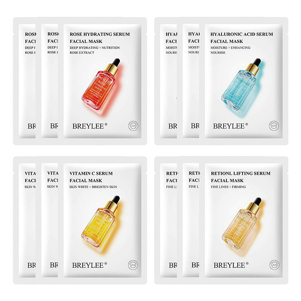 Jual BREYLEE SHEET MASK VITAMIN C/ ROSE / HYALURONIC ACID DAN RETINOL ...