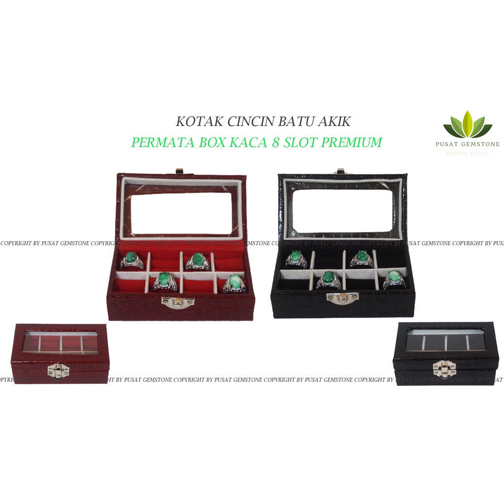 Jual Kotak Cincin Batu Permata Box Kaca Isi 8 Premium | Shopee Indonesia