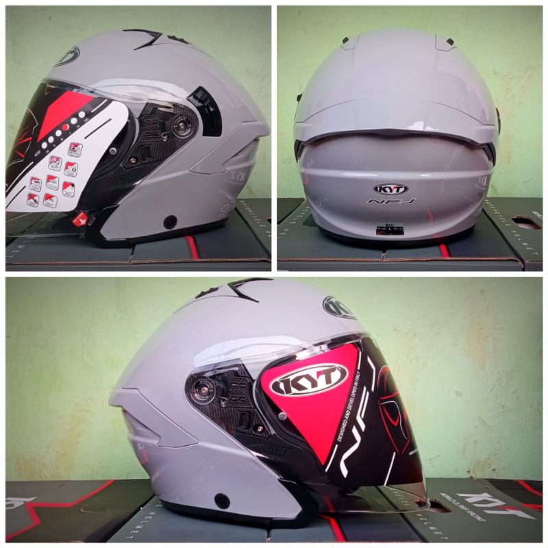 Jual helm KYT nfj plain asphalt grey gloss | Shopee Indonesia
