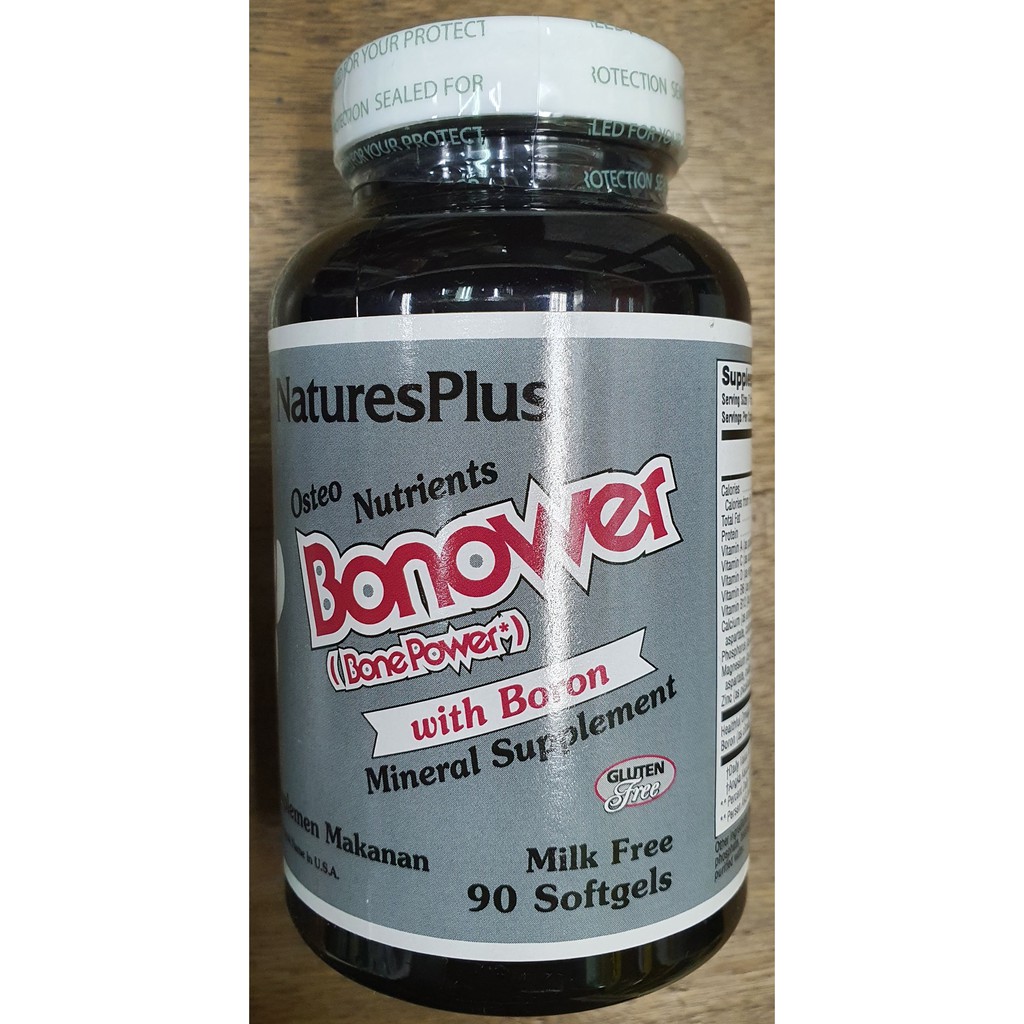 Jual Bonower ( Bone Power ) With boron 90 Softgel Natures plus | Shopee ...