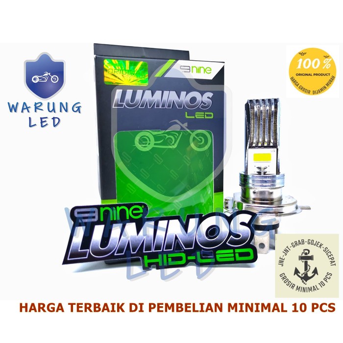 Jual LAMPU LED MOTOR ORIGINAL 9NINE LUMINOS H4 HS1 CHIP COB AC DC 2 ...