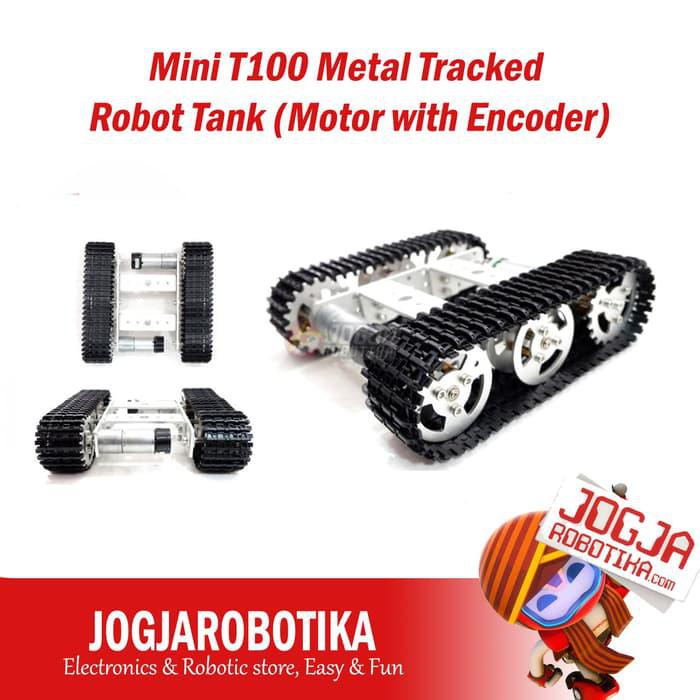 Jual Mini T100 Metal Tracked Robot Tank Motor with Encoder | Shopee ...