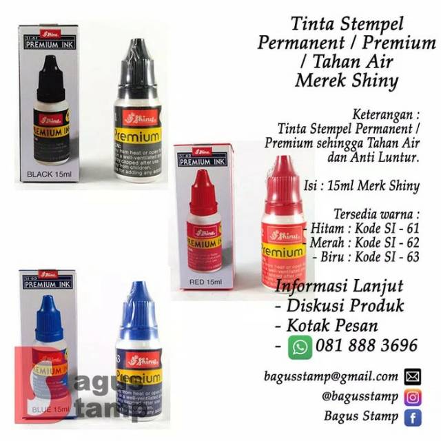 Jual Tinta Stempel Permanent / Premium / plastik kaca kayu besi foil ...