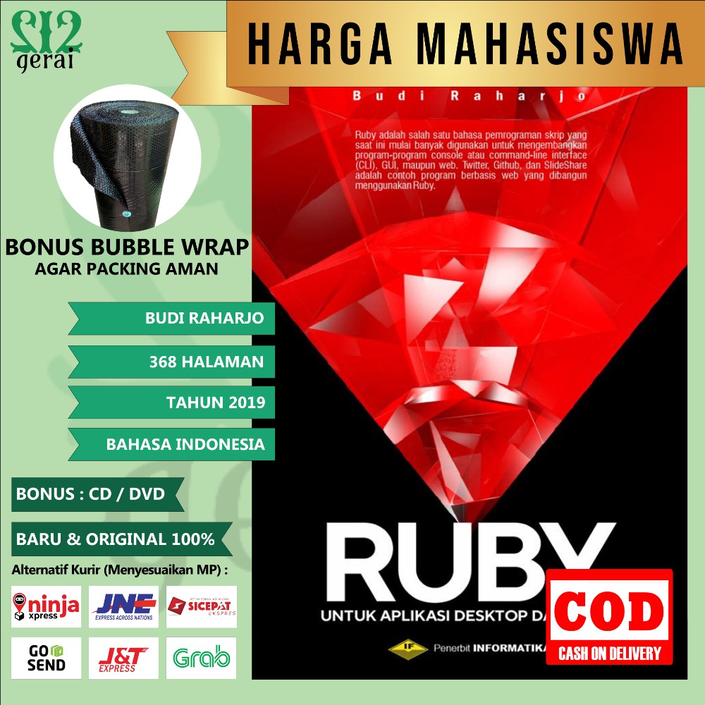 Jual BUKU RUBY UNTUK APLIKASI DEKSTOP DAN WEB BUDI RAHARJO HARGA MAHASISWA | Shopee Indonesia