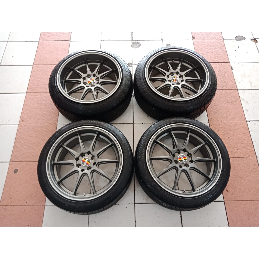 Jual velg seken bekas racing ring 17x7,5 9 pcd 4x100 4x114 seken bekas plus ban celong | Shopee ...