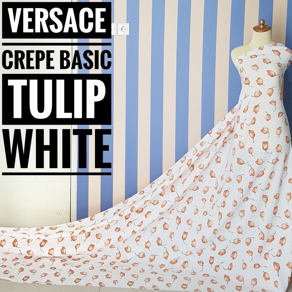 Jual Meteran Versace Crepe Basic Tulip White (0.5M) | Shopee Indonesia