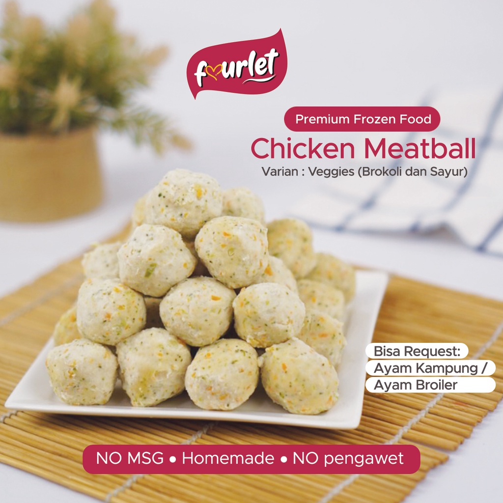 Jual Fourlet Frozen Homemade Bakso/ Bakwan ayam , NO MSG / No pengawet ...