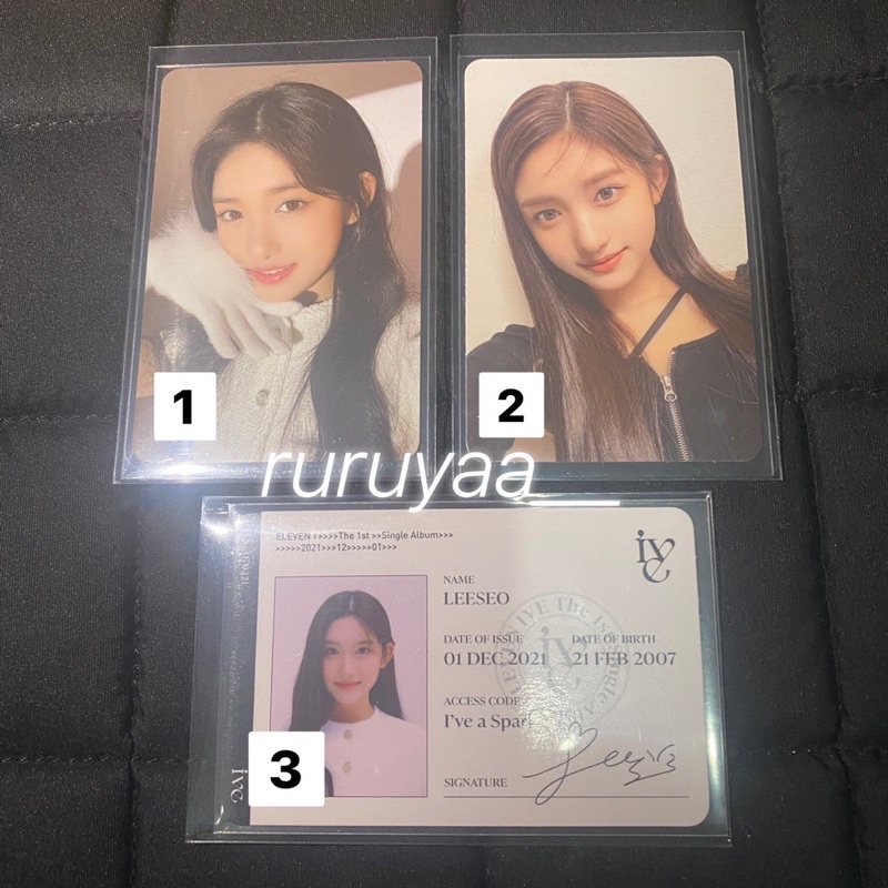 Jual PHOTOCARD LEESEO IVE ELEVEN ALBUM PC OFFICIAL RED VER BLACK ID CARD SELFIE WONYOUNG YUJIN ...