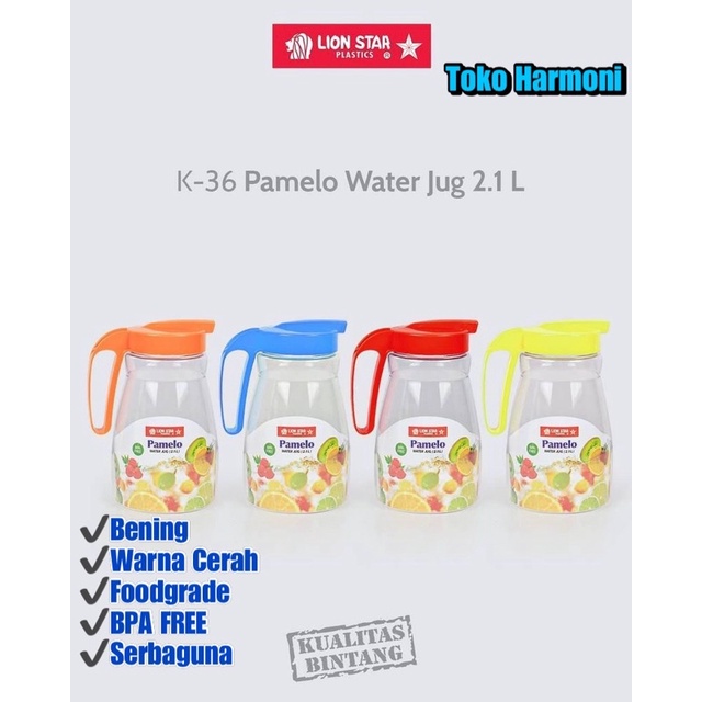 Jual Pamelo Water Jug 2.1L Lionstar Teko Jus Teko Air Teko Minuman ...