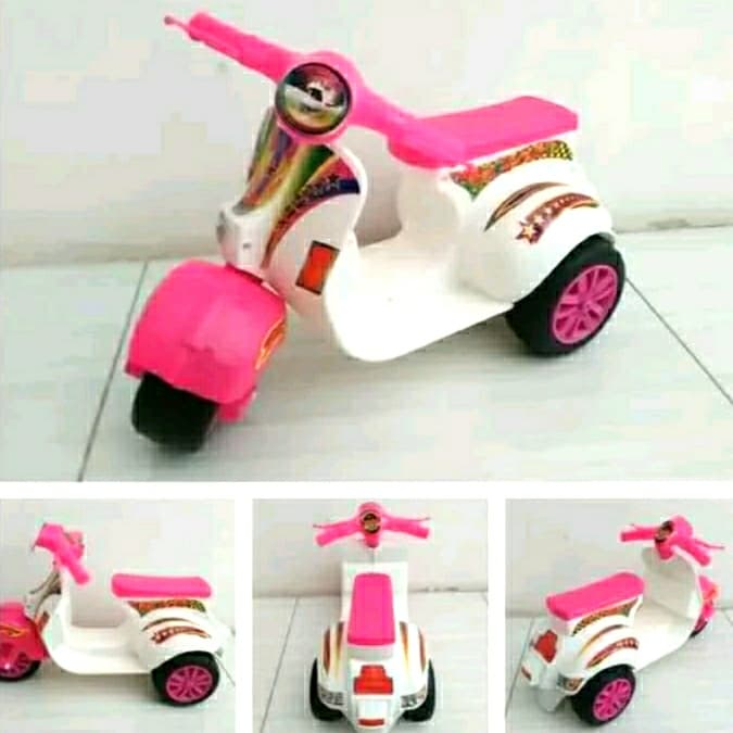 Jual Motor Mainan Vespa Klasik FREE HELM - Pespa Klasik Dorong Mini ...