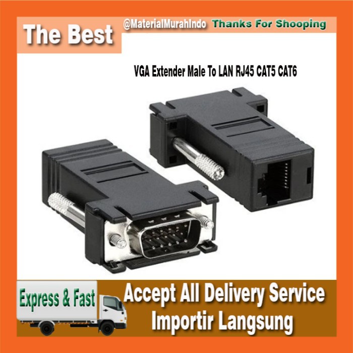 Jual VGA Extender Male To LAN RJ45 CAT5 CAT6 | Shopee Indonesia