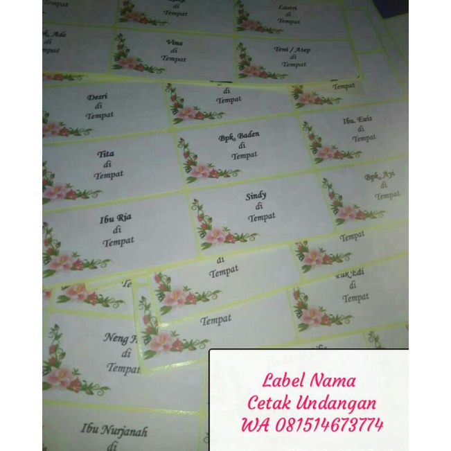 Jual Cetak Label Nama Undangan Pernikahan | Shopee Indonesia