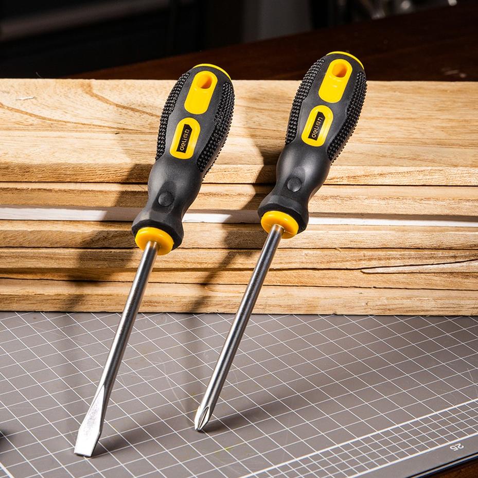 Jual Ready Deli Screwdriver Sets/Set Obeng 2 Pcs Tip Magnetik Chrome ...