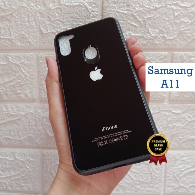 Jual Samsung A11 #12G - Premium Hard Glass Case Soft Rubber Bumper Grip ...