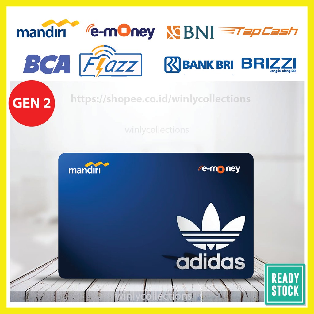 Jual KARTU EMONEY ETOLL ADIDAS LOGO BRAND FLAZZ BCA GEN 2 MANDIRI ...