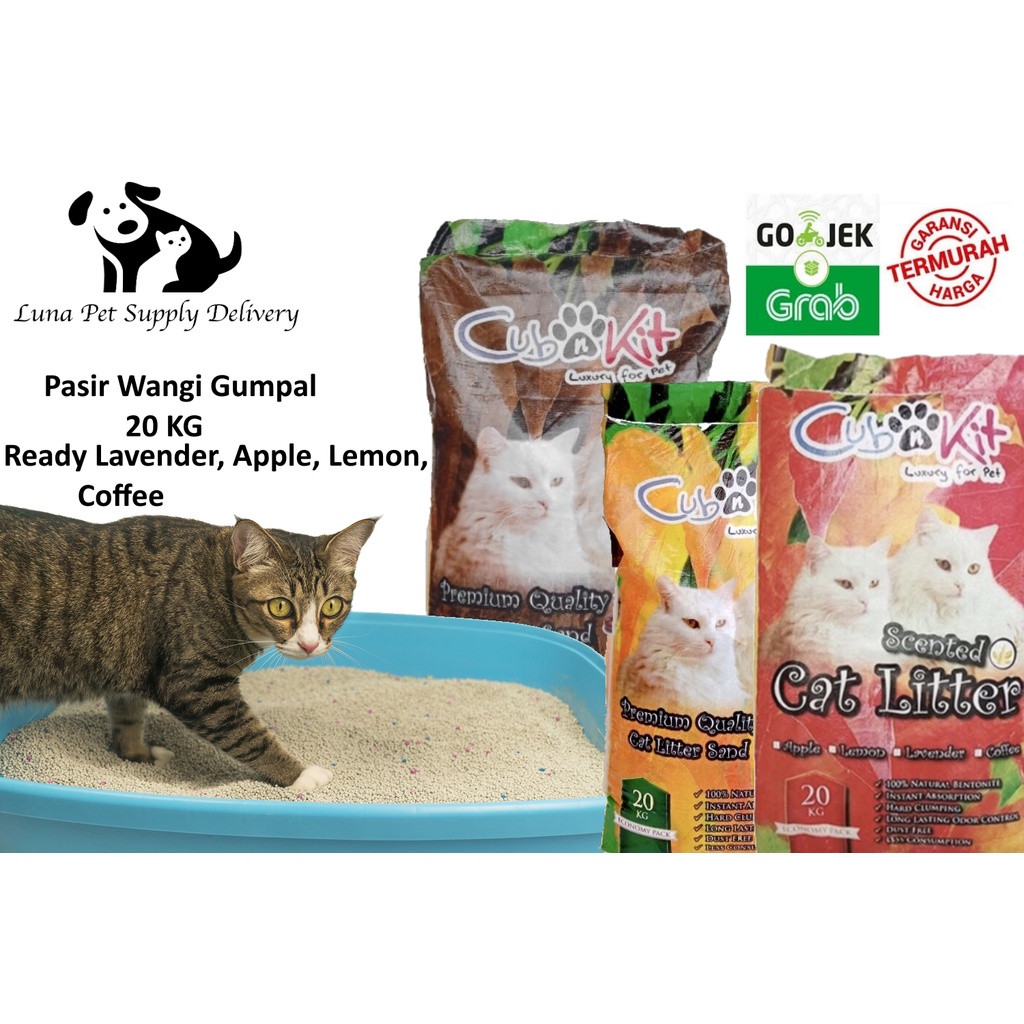 Jual Pasir Kucing Gumpal Wangi Cub N Kit 20 Kg hanya dikirim menggunakan Grab / Gojek Instan ...
