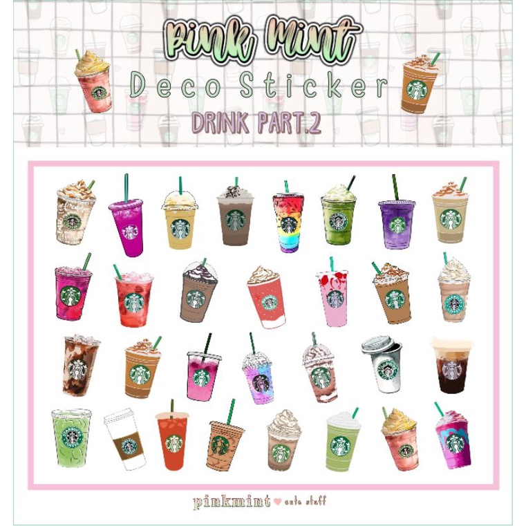 Jual STICKER AESTHETIC TEMA MINUMAN PART.2 | Shopee Indonesia