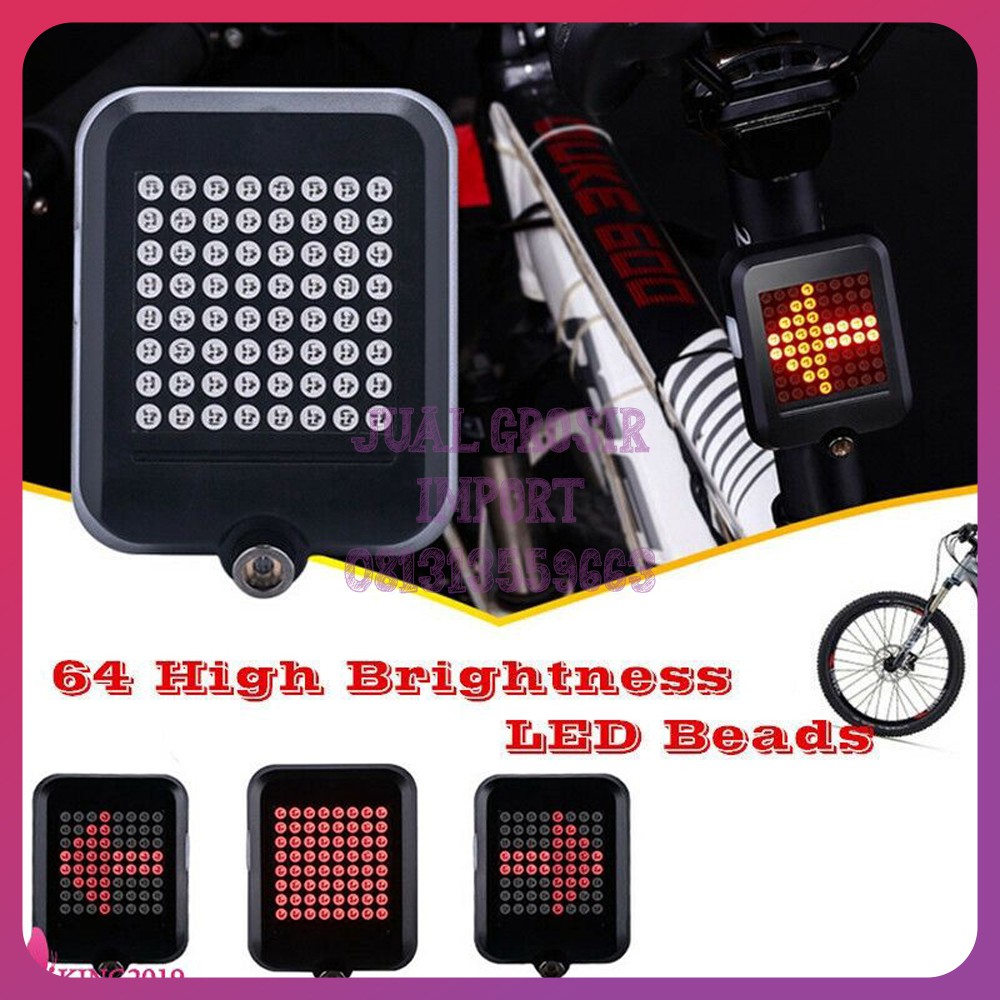 Jual ORIGINAL Lampu Sepeda 64 LED Pintar Dengan Sensor Sen Belok dan ...