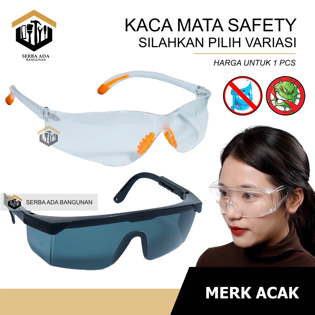 Jual Kacamata Las / Kaca Mata Safety Fashion Gurinda / Laboratorium ...