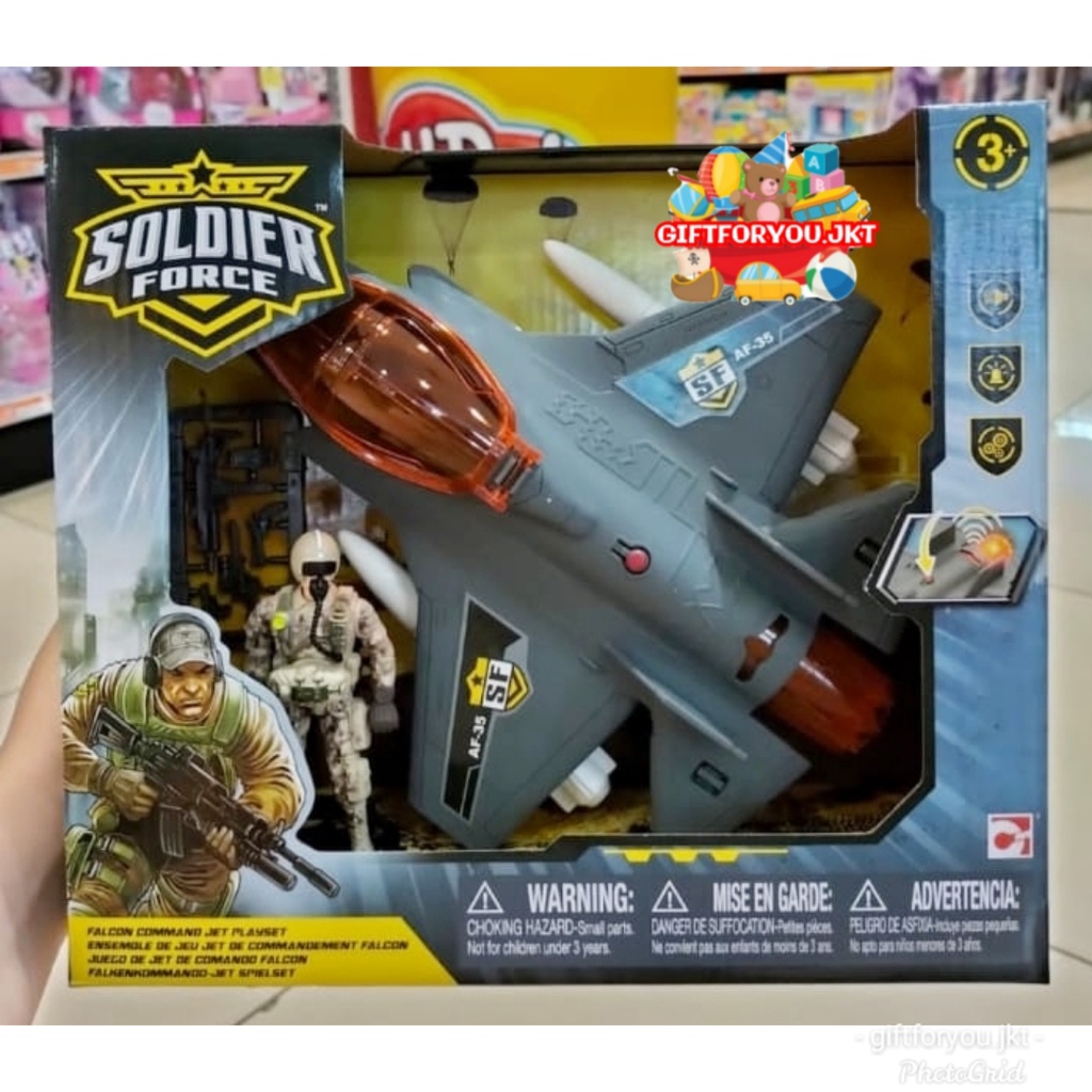 Jual Soldier Force Air Falcon Command Jet Patrol Playset Pesawat ...