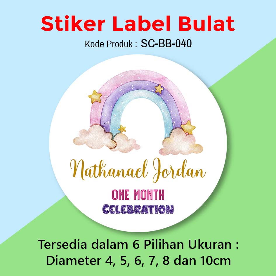 Jual STIKER ULANG TAHUN ANAK BOHO RAINBOW PELANGI STICKER ONE MONTH ...