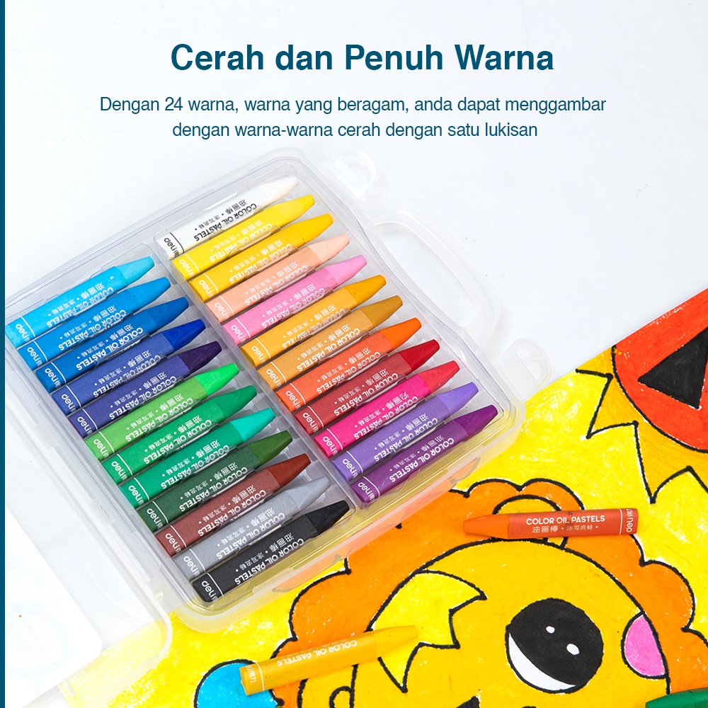 Jual Deli Krayon 12/24 Warna cocok untuk siswa sekolah, keluarga dan ...