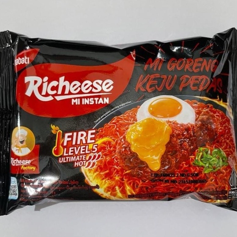 Jual Mie Richeese Mi Goreng Keju Fire Level 0 3 5 Mie Pedas Instan ...