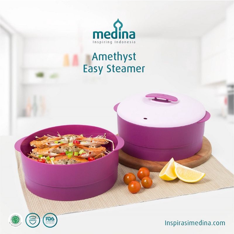Jual Medina Easy Steamer, pengukus 2 susun dan praktis | Shopee Indonesia