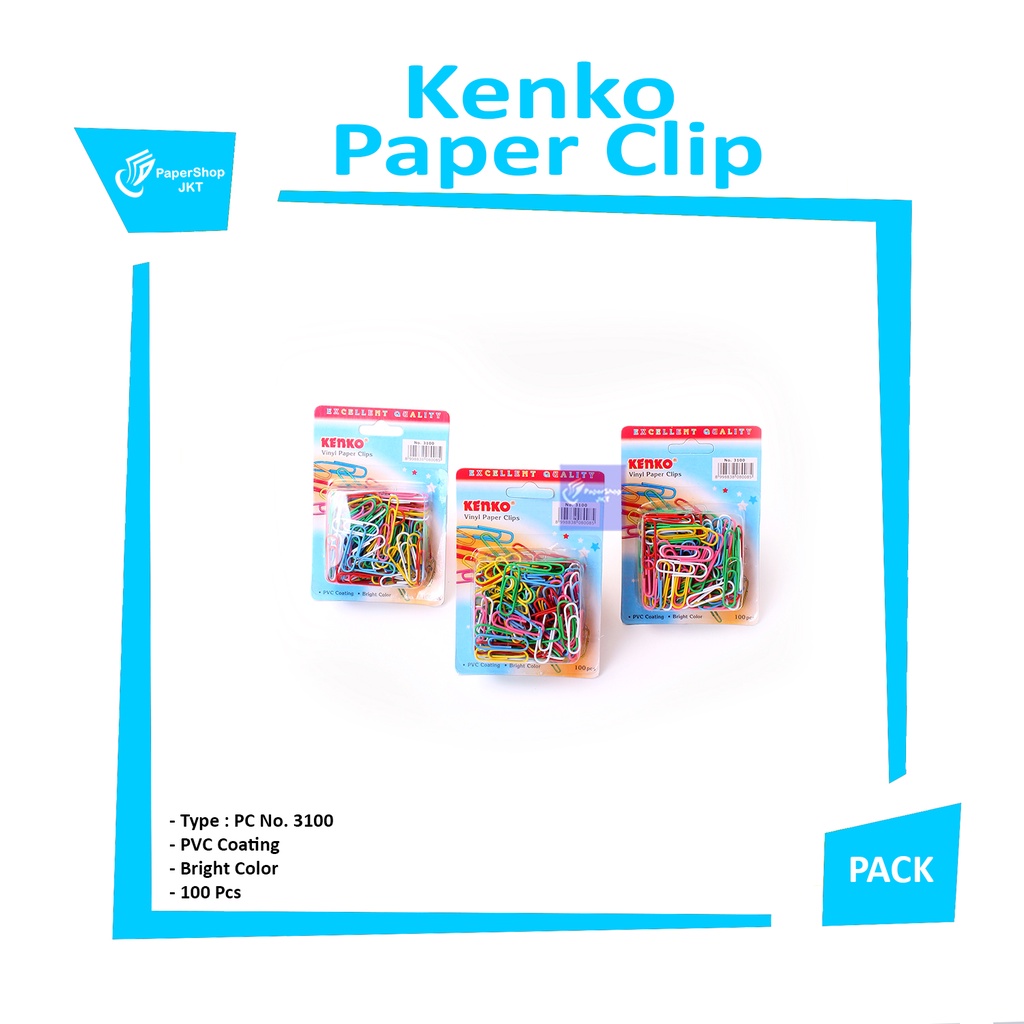 Jual KENKO - paper clip warna warni no. 3100 | Shopee Indonesia