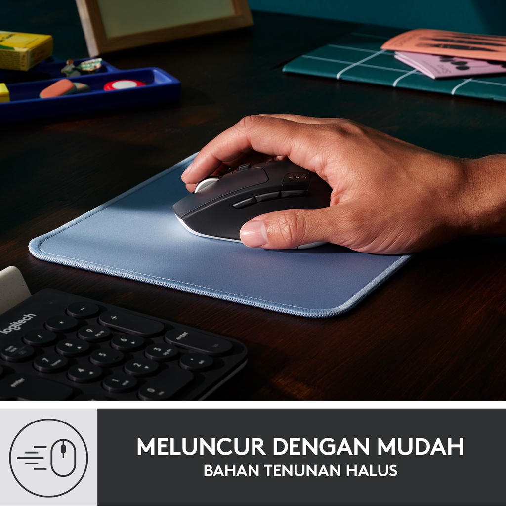 Jual Logitech Mouse Pad Studio Series Alas Polos, Anti-Slip - Blue Grey ...