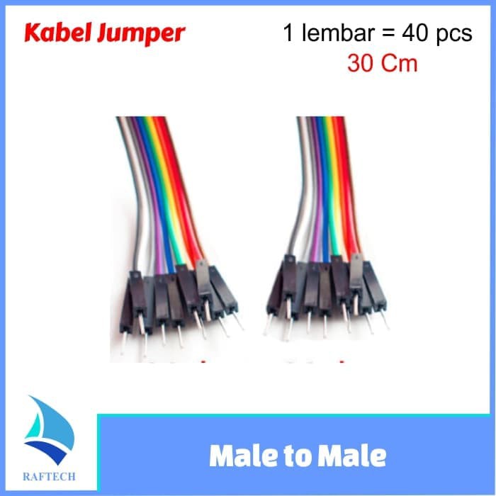 Jual Kabel Jumper arduino Dupont Pelangi 30 cm Male to Male 1 lembar ...