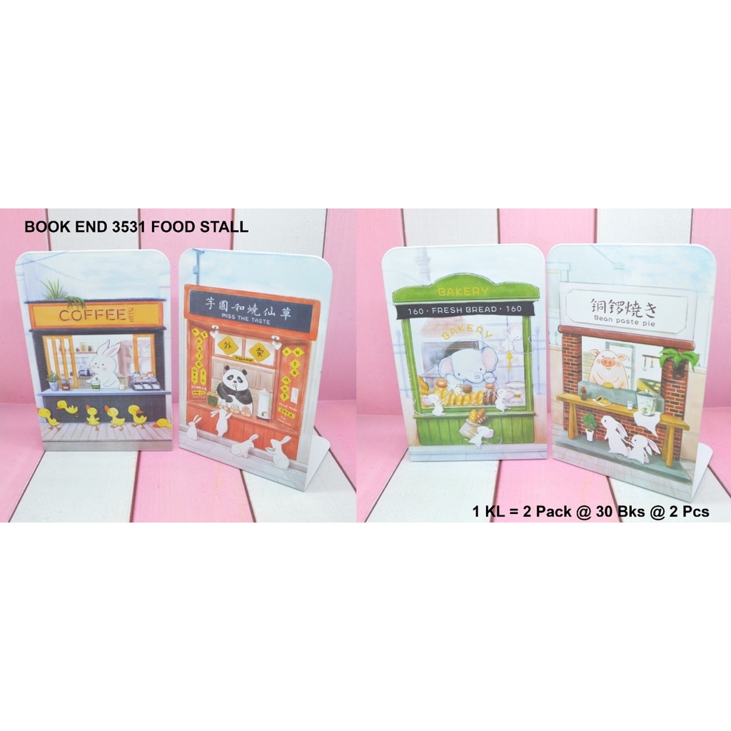 Jual penahan buku atau stand book dari besi motif food stall | Shopee ...