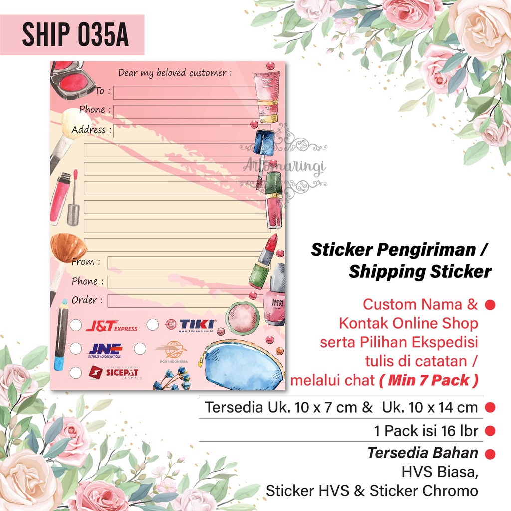 Jual Shipping Sticker 1 pack isi 16pcs Stiker Pengiriman Stiker Alamat ...
