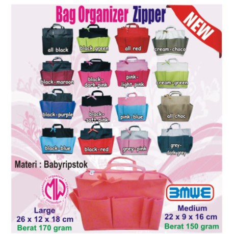 Jual MW45 Tas dalam tas dual bag in bag organizer MEDIUM zipper ...
