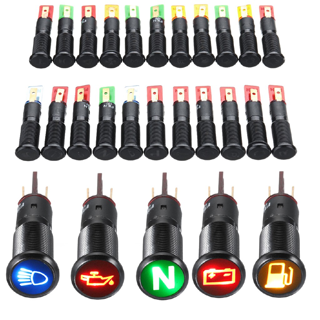 Jual Lampu Indikator LED/Warning Pilot/Dash Panel 16mm 12V 24V untuk ...