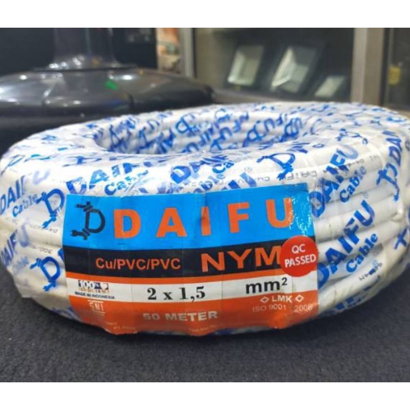 Jual Kabel listrik NYM 2x1,5mm Daifu asli tembaga 50mtr | Shopee Indonesia
