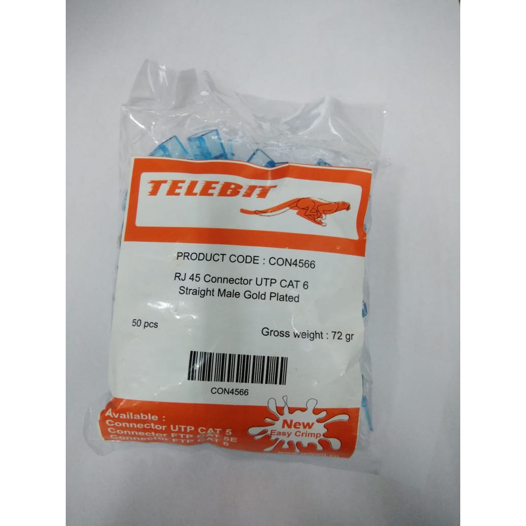 Jual Konektor RJ45 Telebit CAT6 Warna Biru | Shopee Indonesia