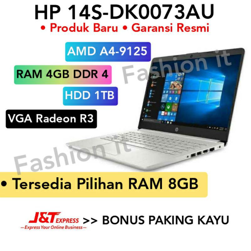 Jual Laptop HP 14s-DK0073AU - AMD A4 9125 - 4GB-1TB-VGA RADEON R3 ...