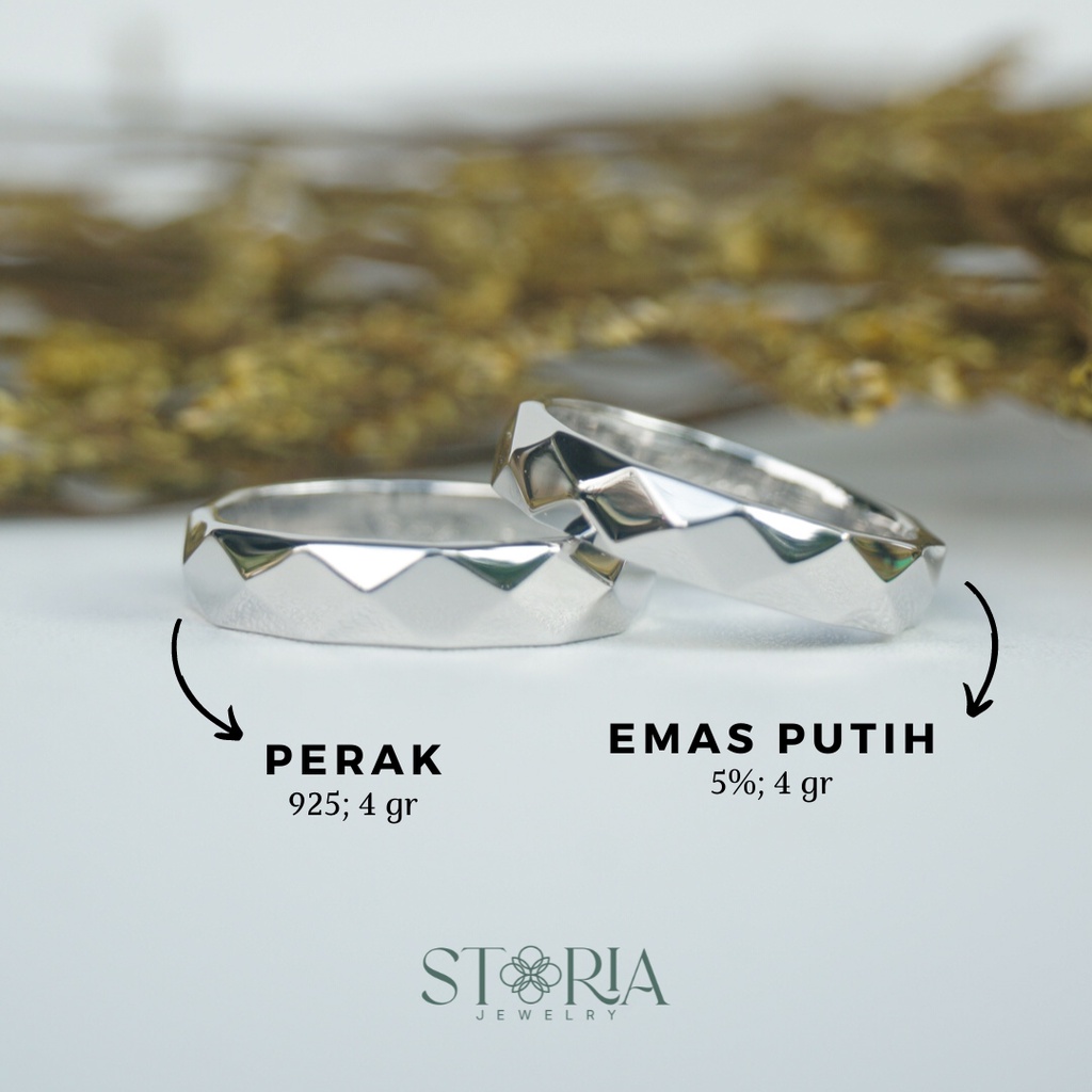 Jual Cincin Kawin Couple Emas K-Gold Emas putih Perak Sterling Silver ...