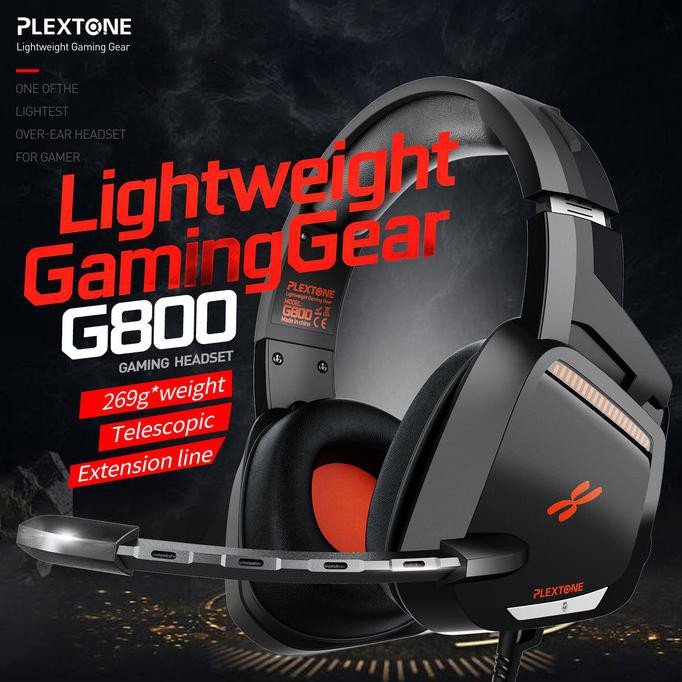 Jual PLEXTONE G800 Headset Gaming With Mic LED Extra Bass Noise Cancelling - Hitam | Shopee ...