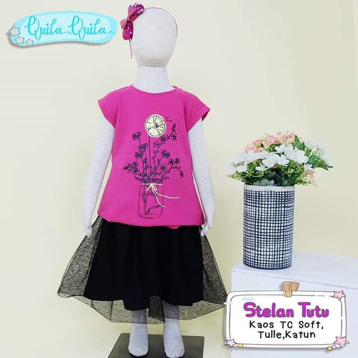 Jual Quila- Setelan Tutu Pendek (Bunga) | Shopee Indonesia