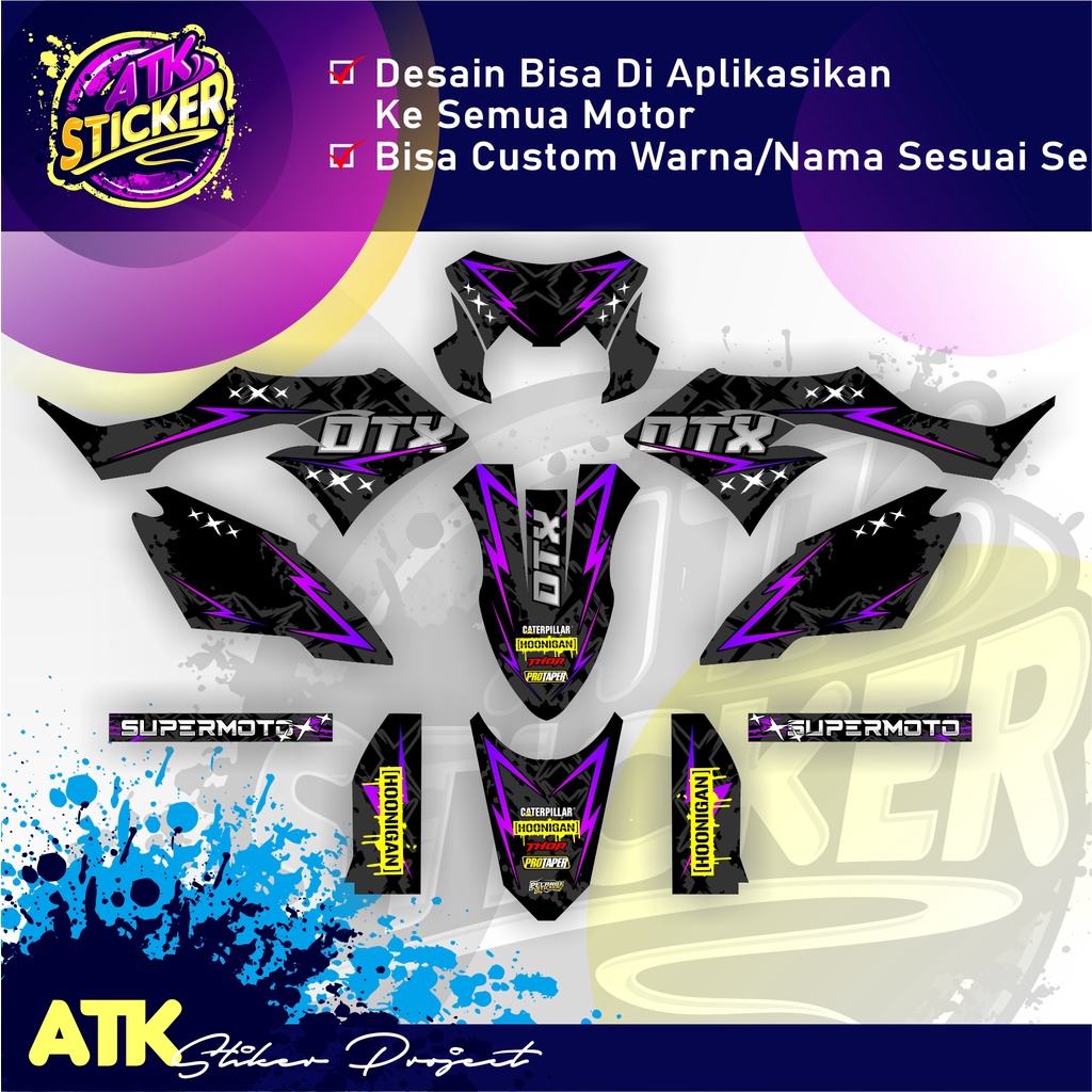 Jual TERMURAHH!!!!! Decal Sticker KLX WR CRF DTX KTM Supermoto "Ungu ...