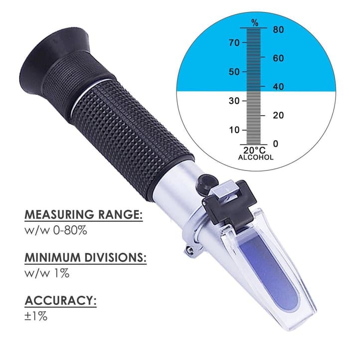 Jual Refractometer Alcohol 0-80% Refraktometer Alkohol Ukur Wine Liquor ...