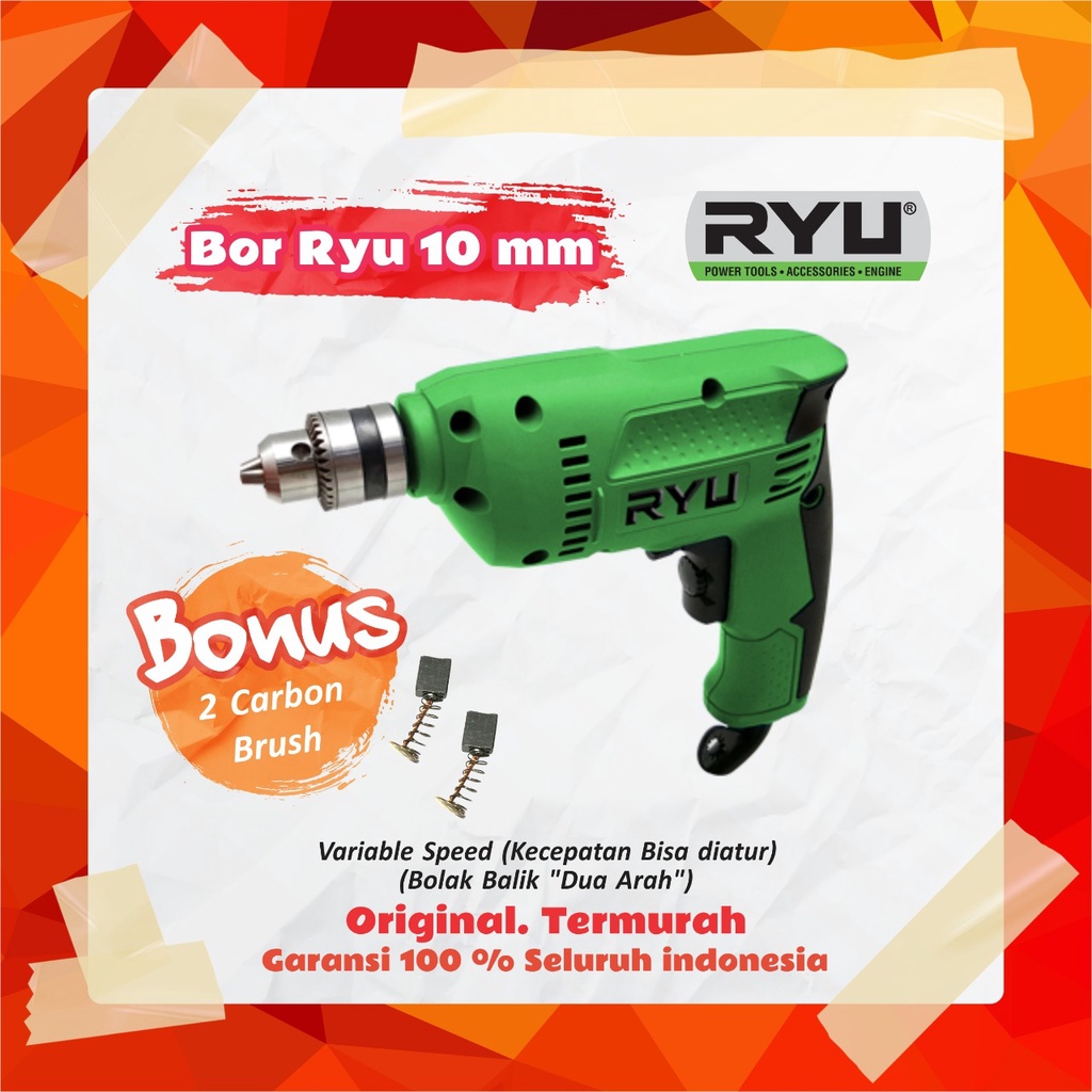Jual BOR RYU RDR10-3RE 10 mm Bor Listrik Besi Kayu RDR 10-3 RE Bor ...