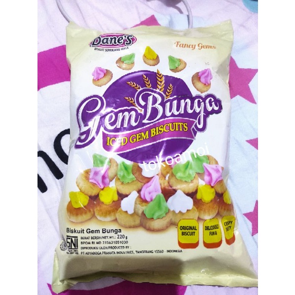 Jual Biskuit Jadul Bunga / permen jadul / Gem Bunga / iced gem biscuits ...