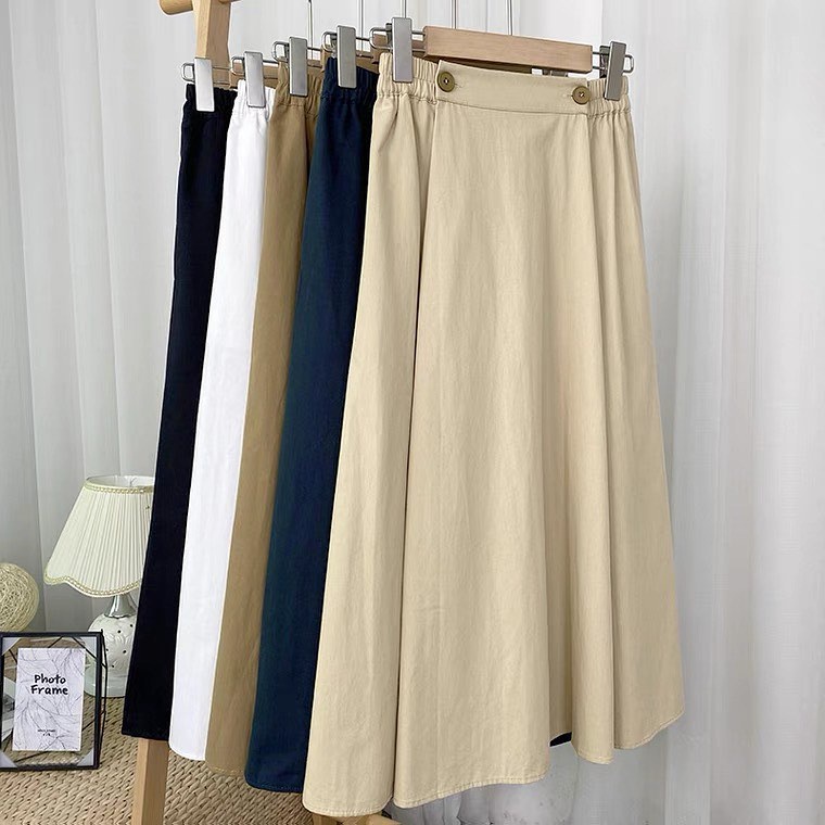 Jual Narumi Skirt - Rok Panjang - Rok Korea - Rok Bahan - Rok Linen ...