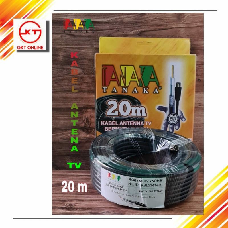 Jual Kabel Antena TV 20 Meter Tanaka / Kabel Antena 20 m | Shopee Indonesia