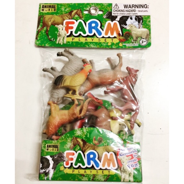 Jual Mainan Figure Binatang - Hewan / Animal World Farm Playset ...