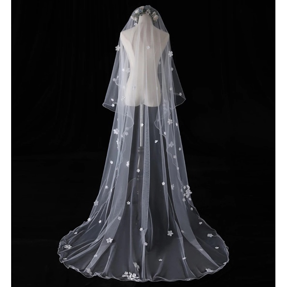Jual veil 2 layer 3 meter White Flower | Shopee Indonesia