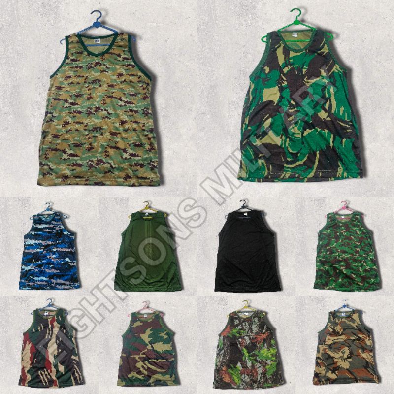Jual Kaos Singlet Dalaman Doreng Army Loreng 10 Motif ALL SIZE | Shopee ...